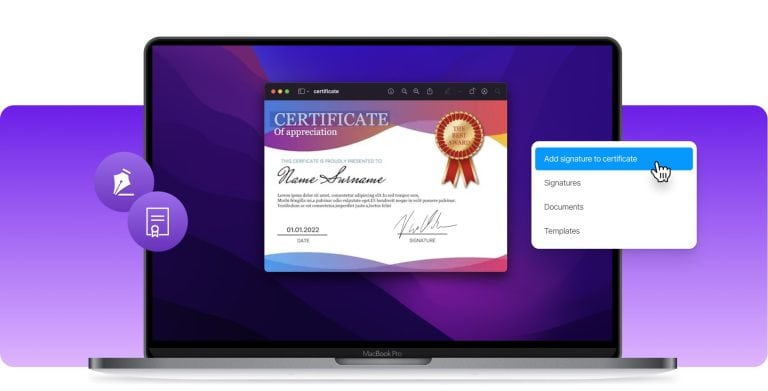 Add signature to certificate - SignHouse