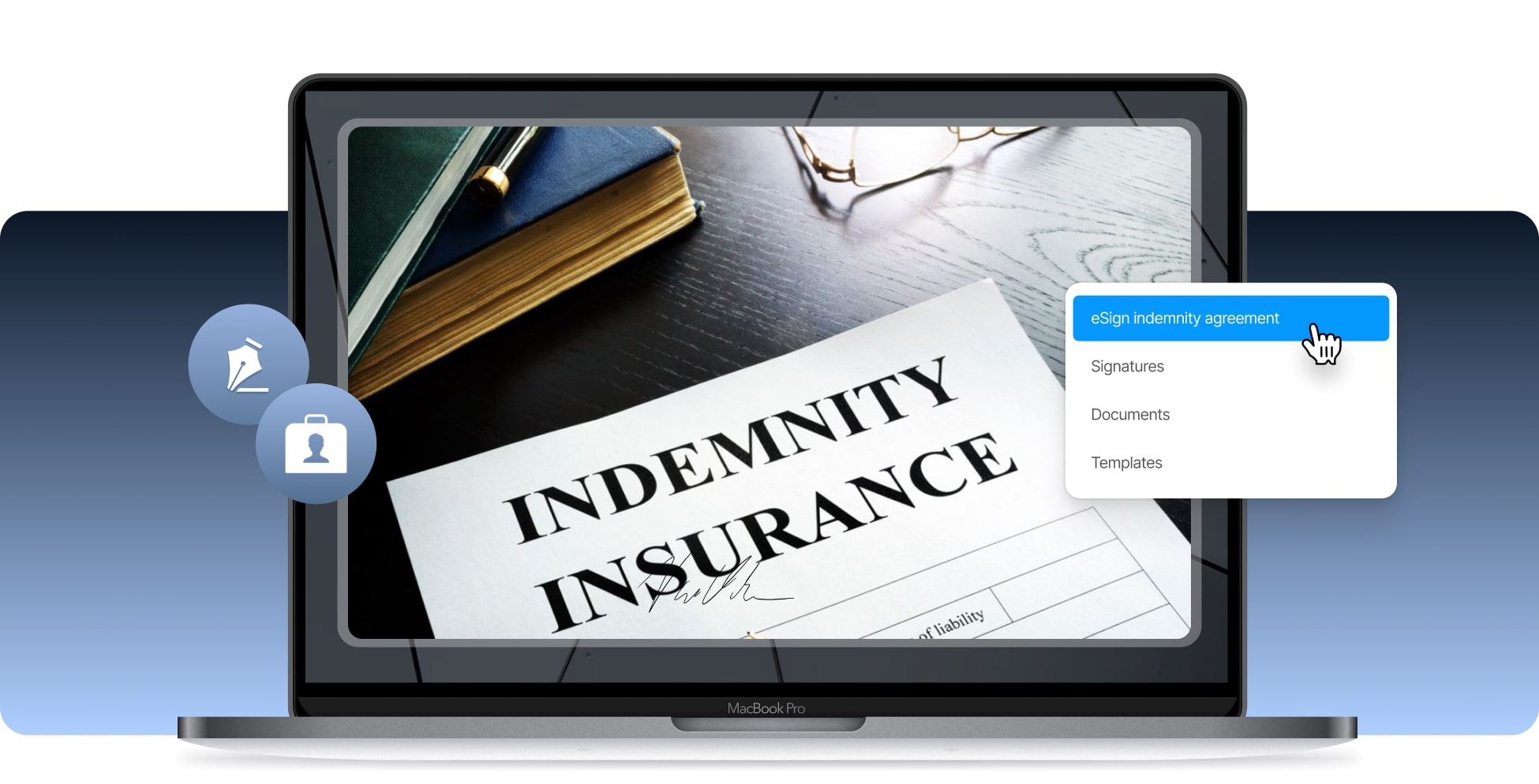 Add signature to indemnity agreement - SignHouse